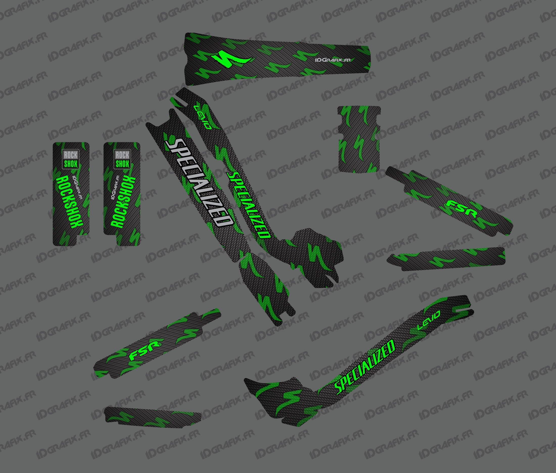 - Deko-Kit Carbon Edition-Full (Grün) - Specialized Turbo-Levo - i...