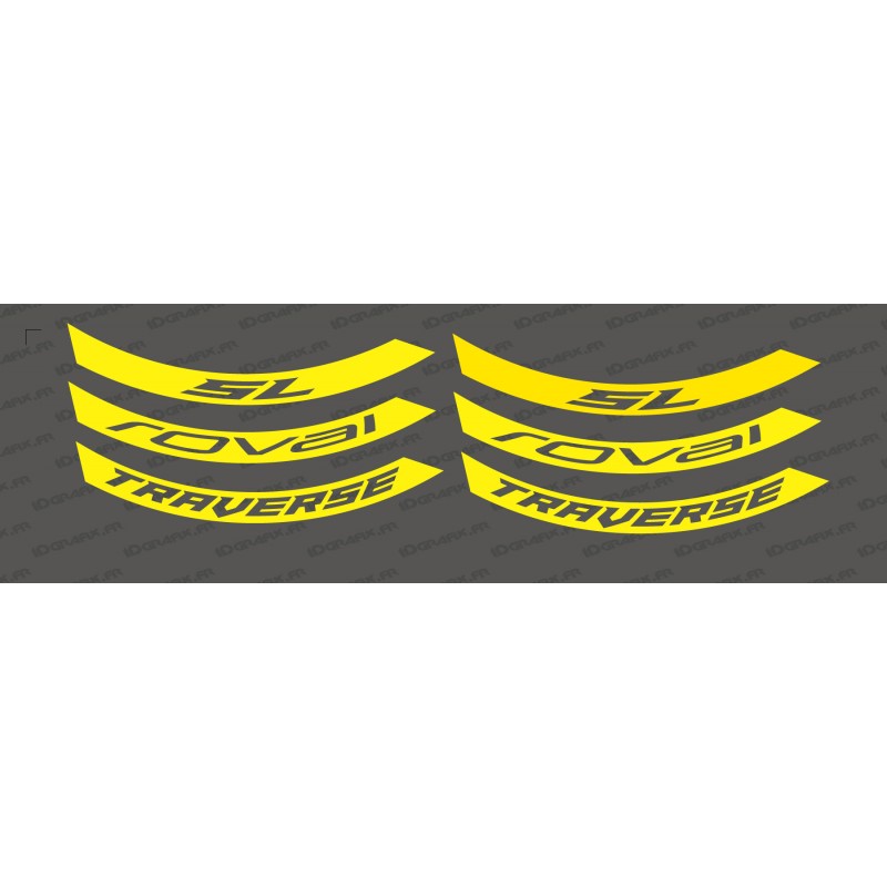 Kit Stickers (Jaune Fluo) Jante Roval Traverse SL - Idgrafix