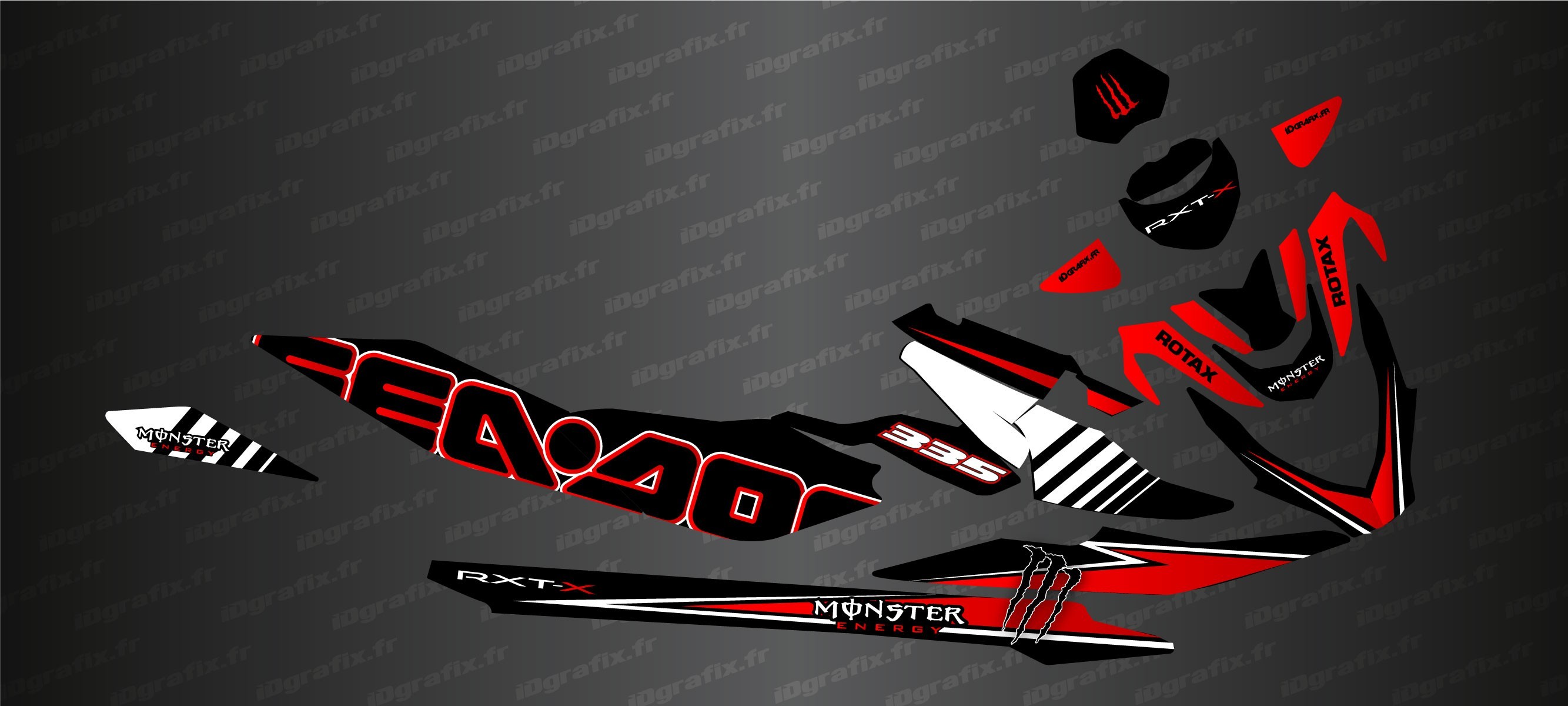 Kit décoration Monster Race Edition (Red) - Seadoo RXT-X 300
