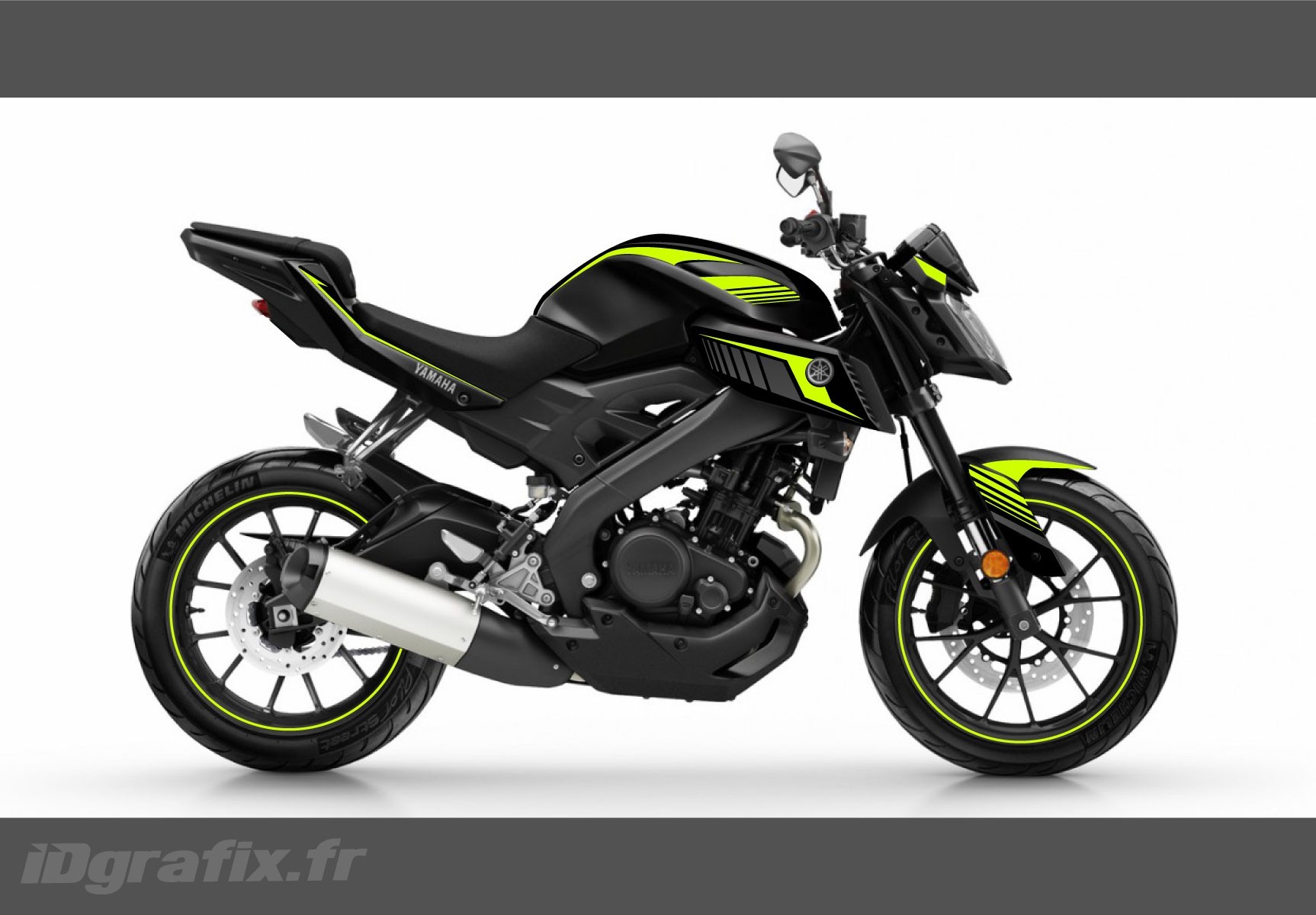 Kit decorazione Racing Giallo Fluo - IDgrafix - Yamaha MT-125 - Idg...