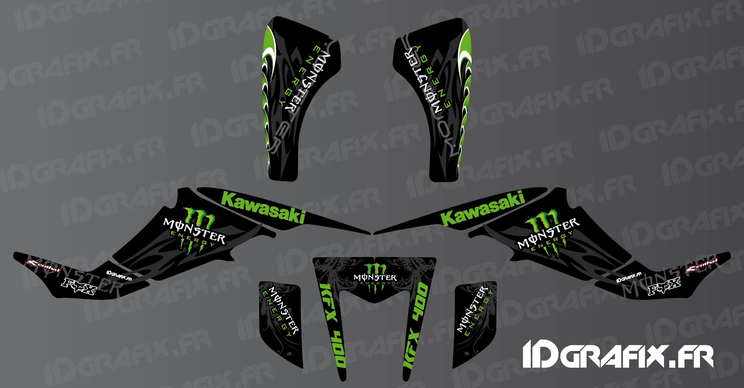 Kit decoration Custom Monster Edition - IDgrafix - Kawasaki KFX 400