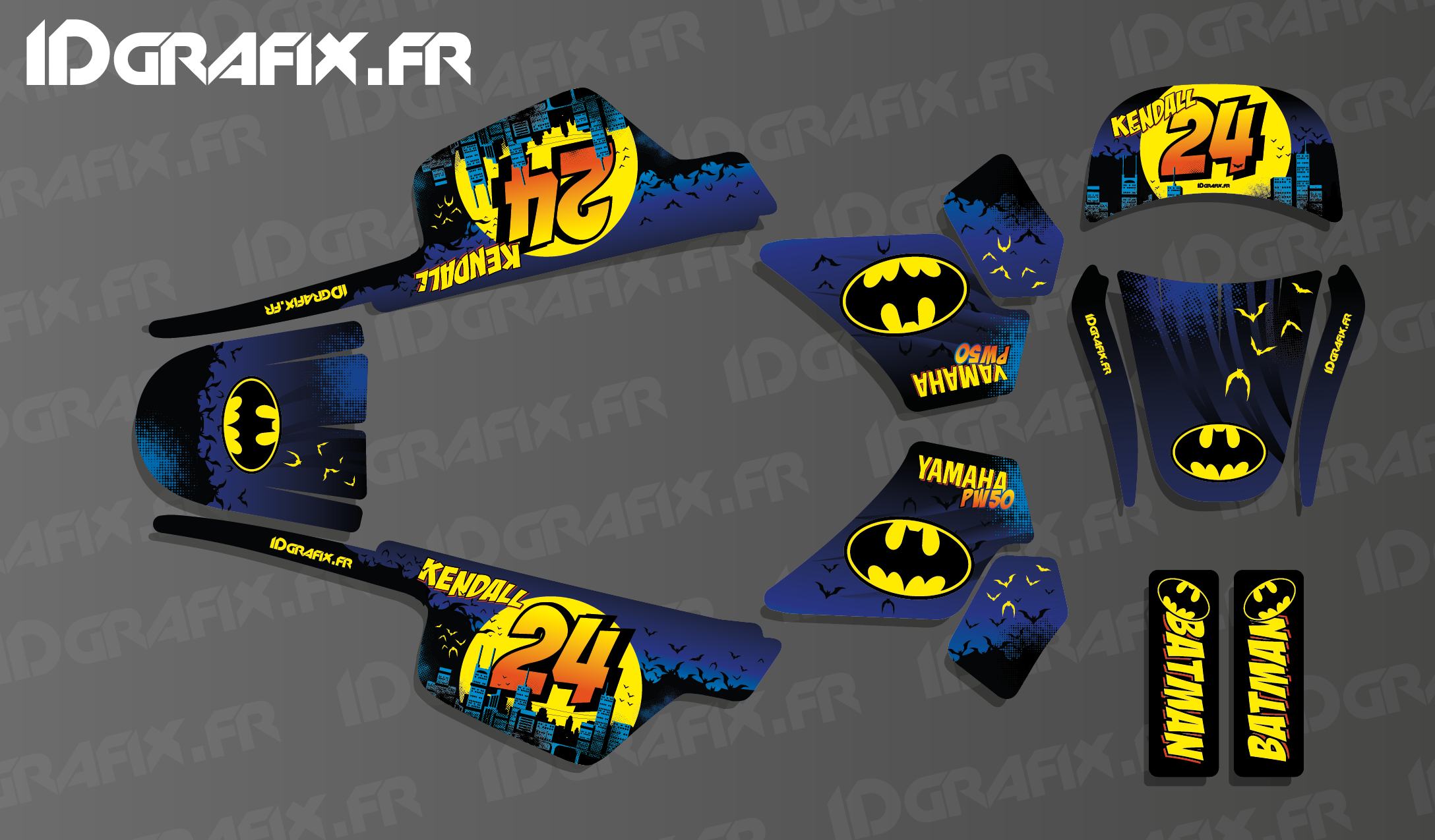 Kit decoration Batman Edition Full - IDgrafix - Yamaha 50 Piwi