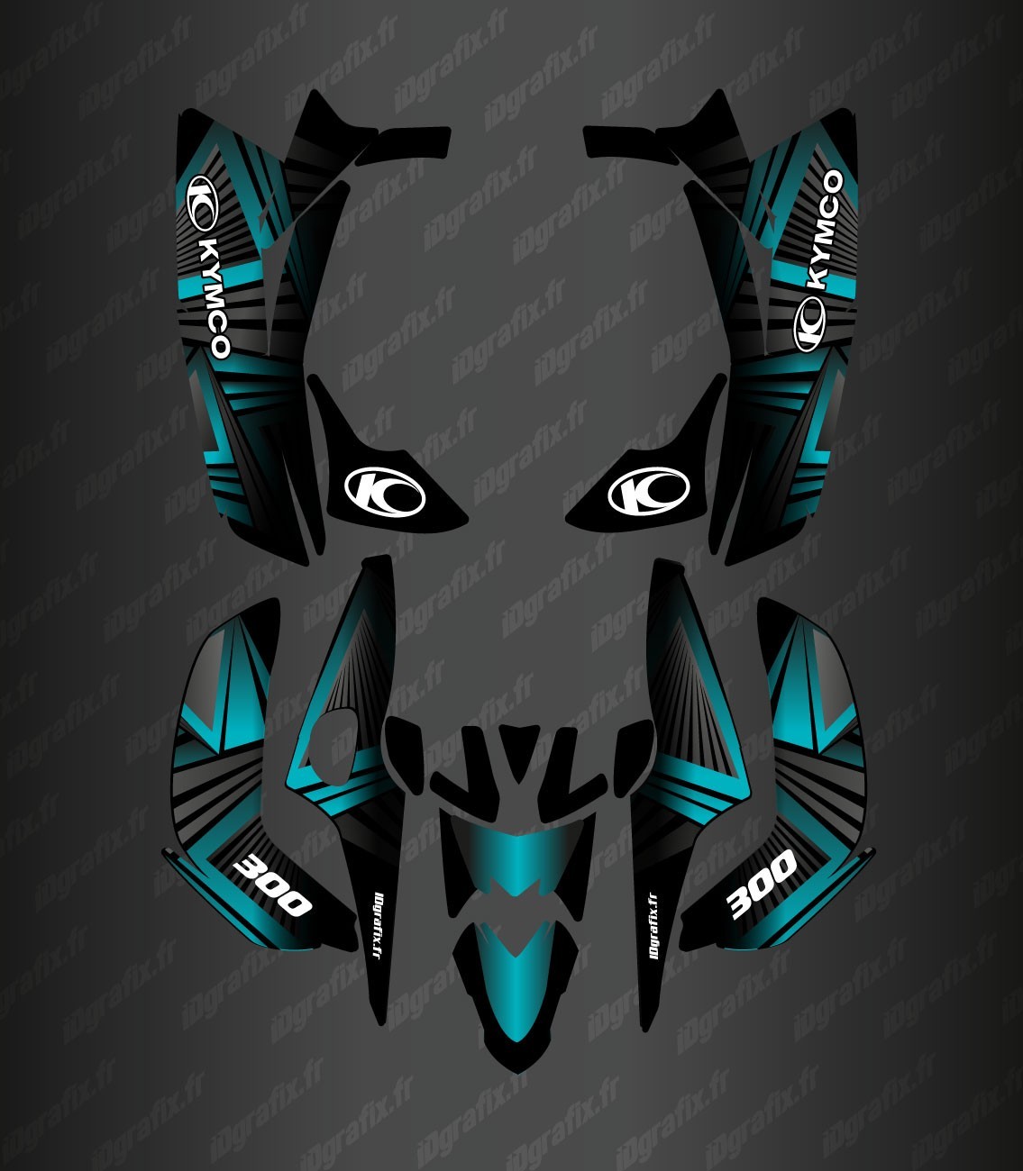 Prism Edition Graphic Kit (Blue) - Kymco 300 Maxxer (after 2020)