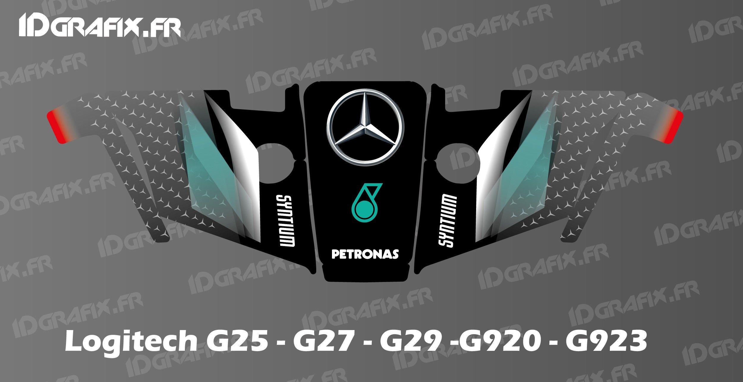 Mercedes F1 Edition Decal - Logitech Simulator Steering Wheel G25-2...