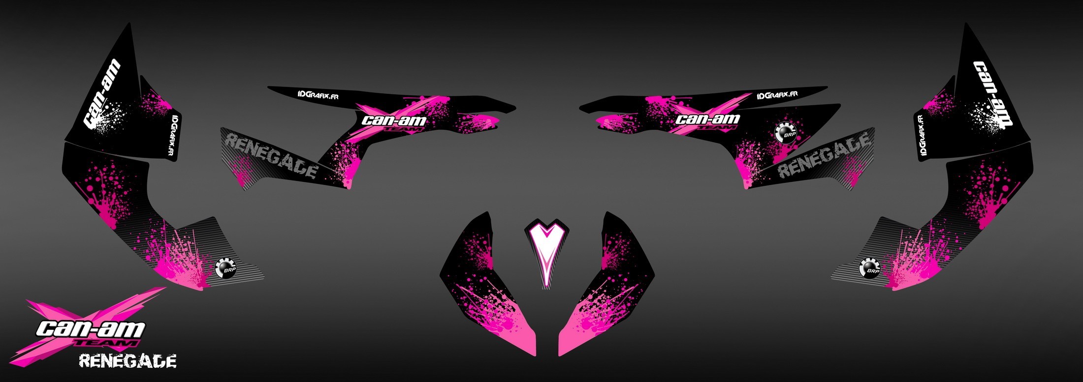 Kit dekor Pink Splash Serien - IDgrafix - Can Am Renegade - idgrafix