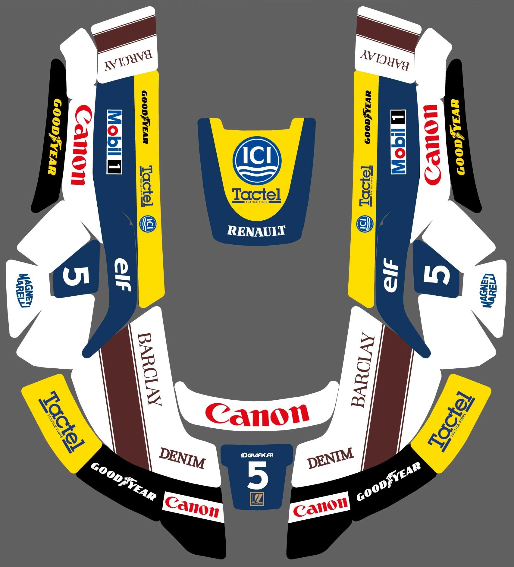 Sticker F1 Williams Vintage edition - Robot de tonte Husqvarna AUTO...