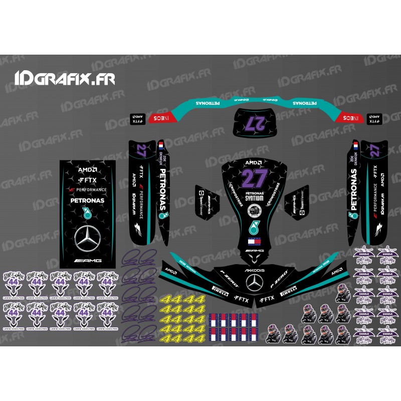 Kit déco 100 % Personnalisé Mercedes F1 2021 - M. DENEUX - Idgrafix