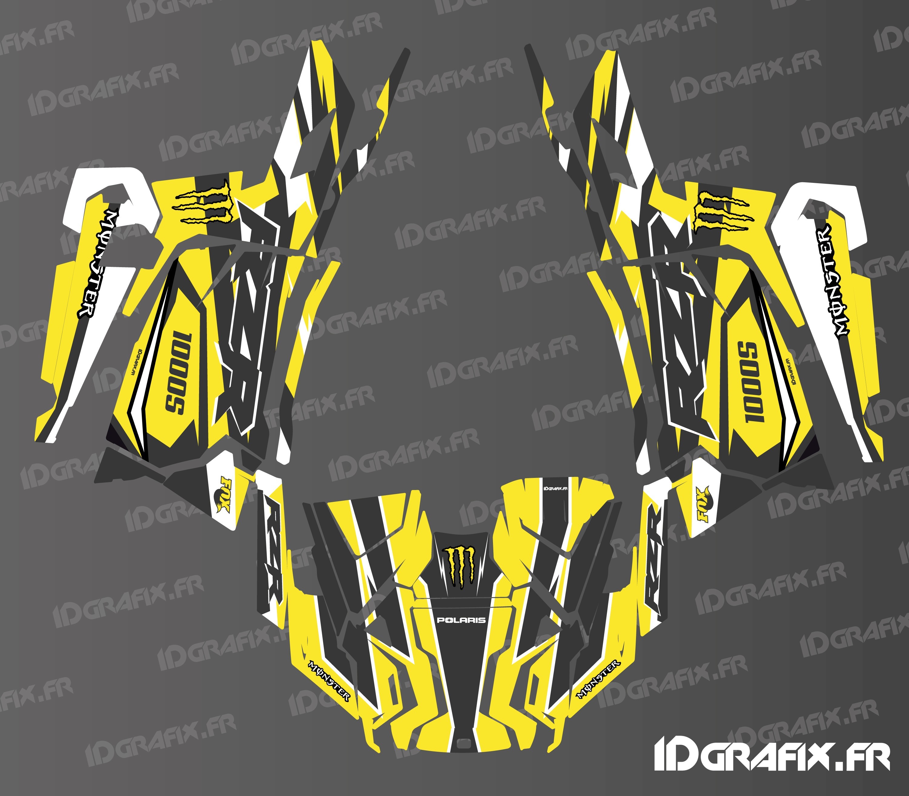 Kit decoration Monster Edition (Yellow) - IDgrafix - Polaris RZR Tr...