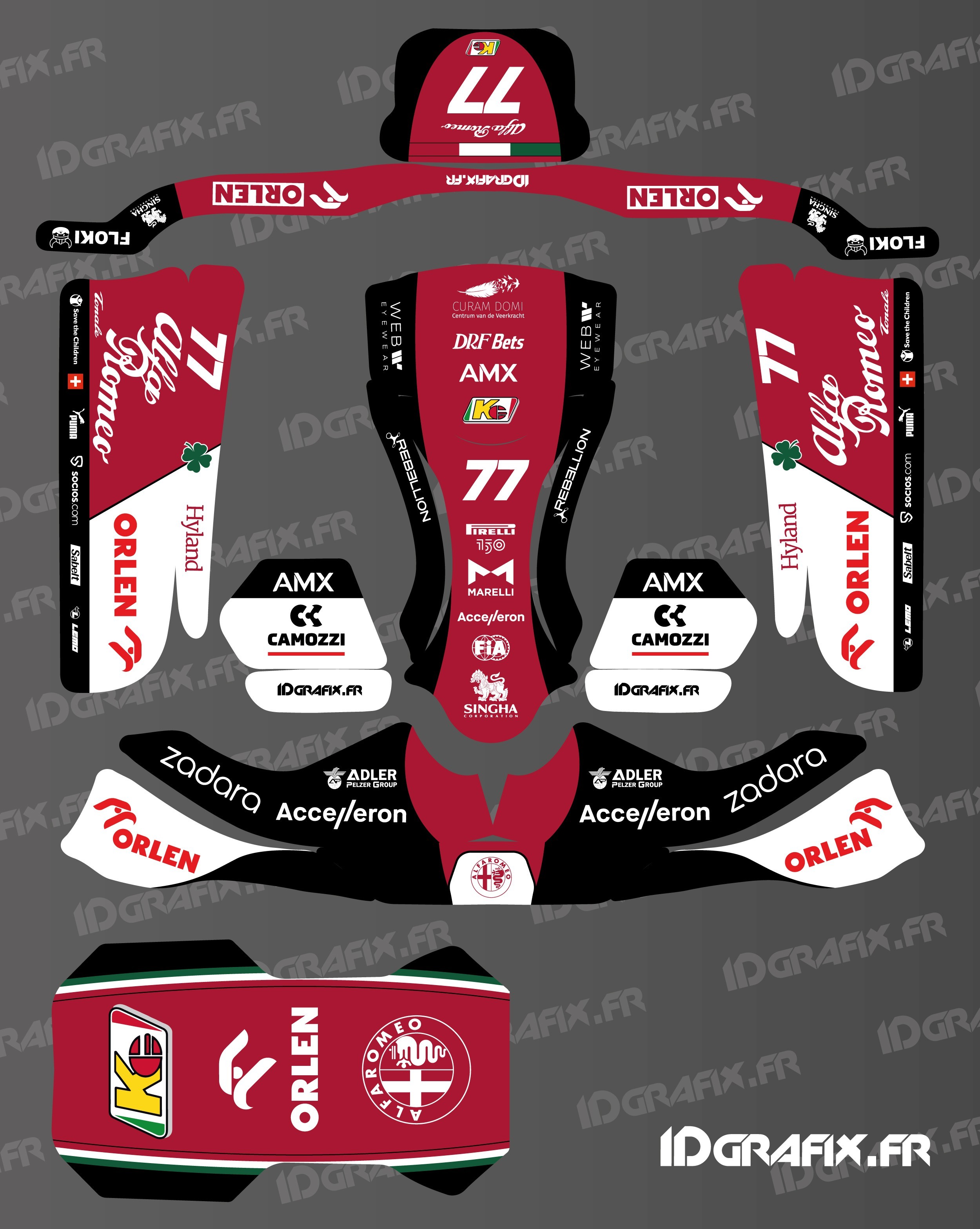 Graphic kit Alfa Romeo F1 Edition for Karting KG STILO EVO