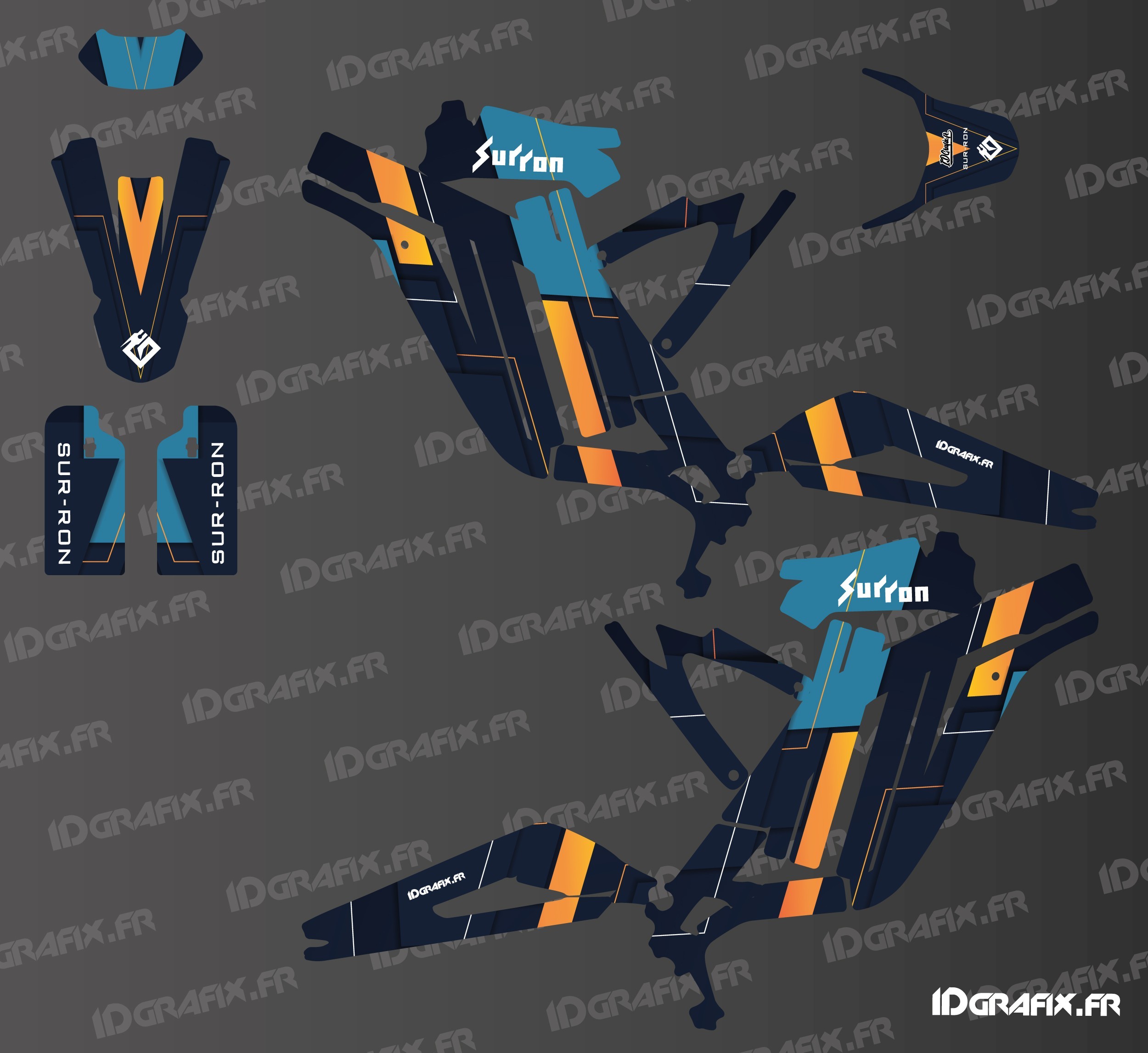 Kit decoration Geometric Edition (Blue/Orange) - Surron Light Bee