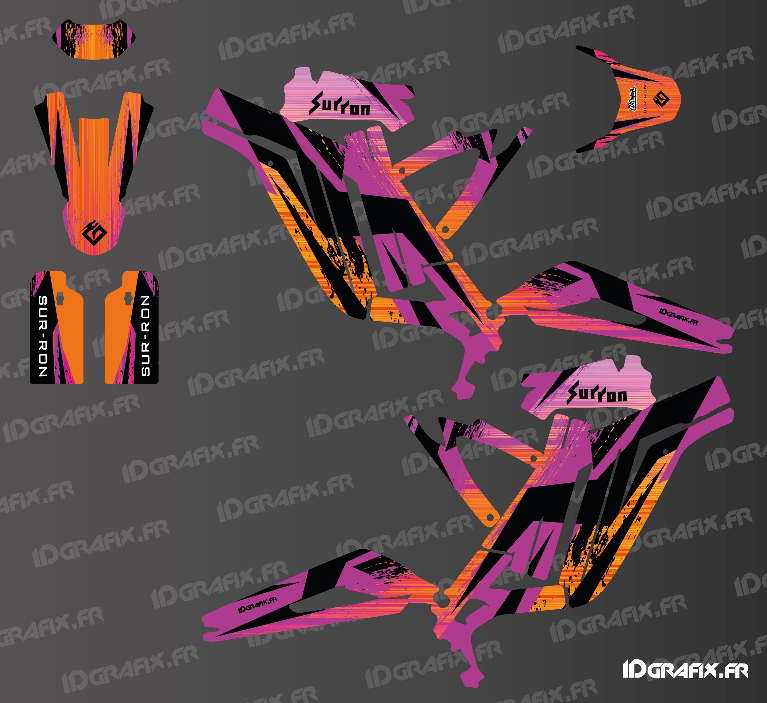 Sharp Edition Decoration Kit (Orange/Purple) - Surron Light Bee