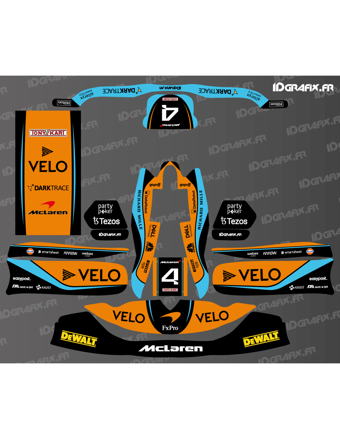 Kit grafiche MC Laren serie F1 per kart OTK M8