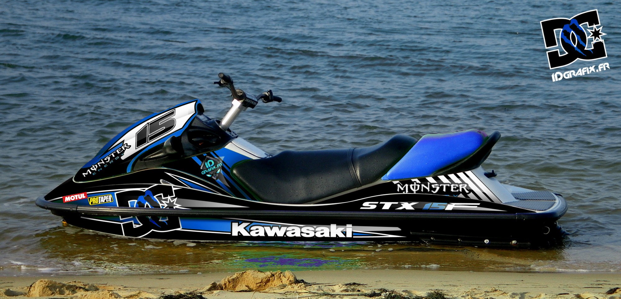 Kit decoration 100% Custom for Kawasaki STX 15F Blue